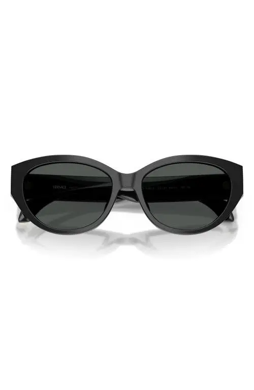 Versace 56mm Gradient Oval Sunglasses - Black/dark Grey