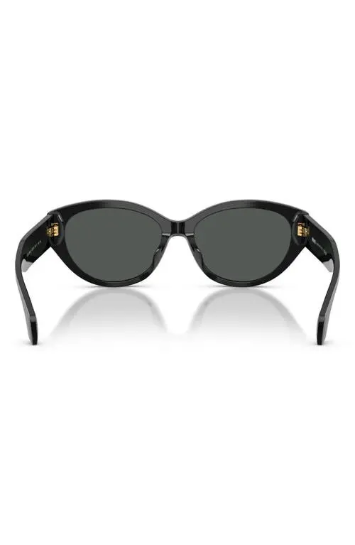 Versace 56mm Gradient Oval Sunglasses - Black/dark Grey