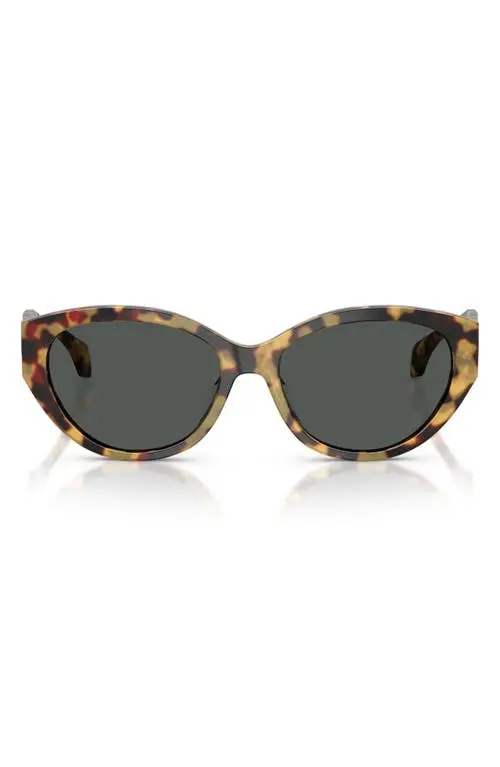Versace 56mm Gradient Oval Sunglasses - Brown Yellow Havana/dark Grey