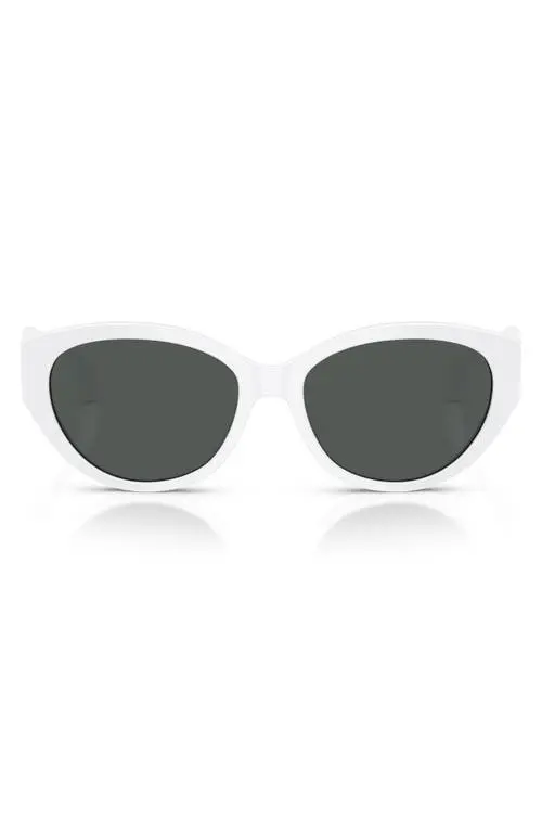 Versace 56mm Gradient Oval Sunglasses - White/dark Grey