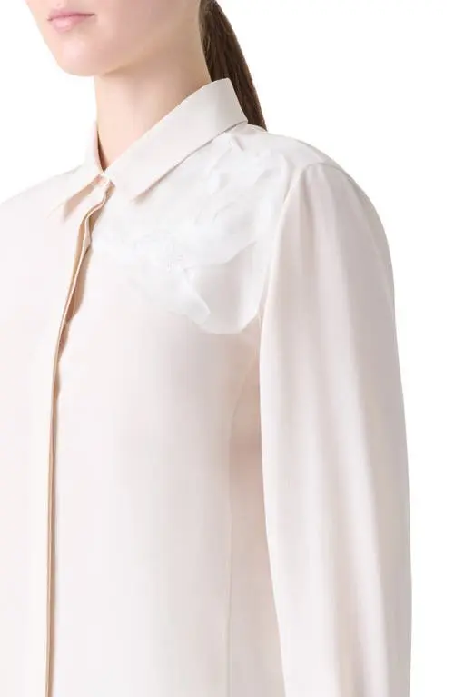 Akris Embellished Silk Crepe Shirt