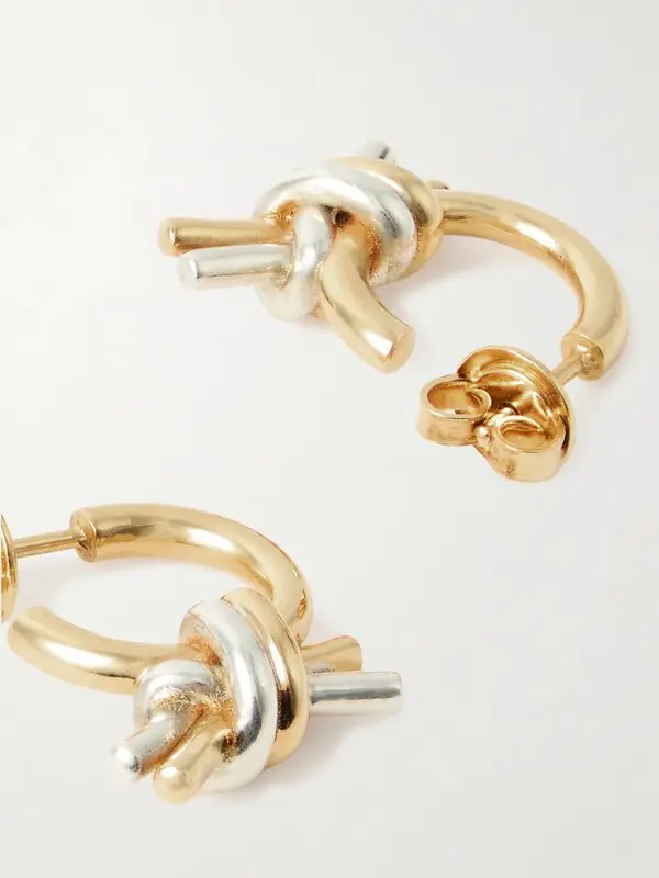 Bottega Veneta Plated And Silver Knot Earrings - Gold