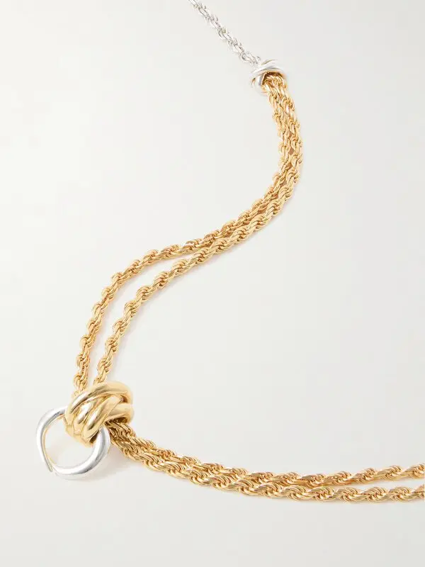 Bottega Veneta Plated And Silver Necklace - Gold