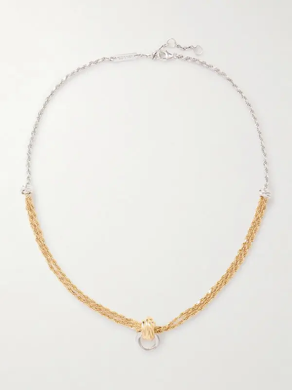 Bottega Veneta Plated And Silver Necklace - Gold