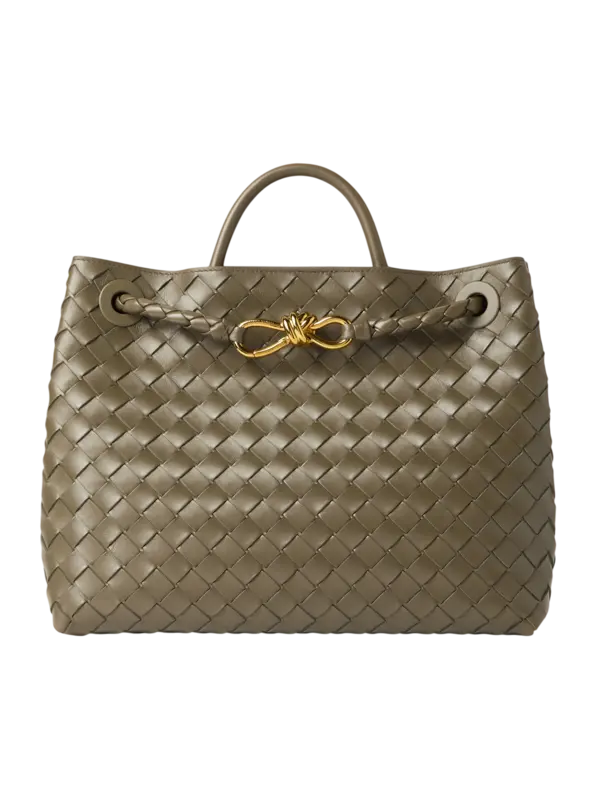 Bottega Veneta Andiamo Medium Intrecciato Leather Tote - Green