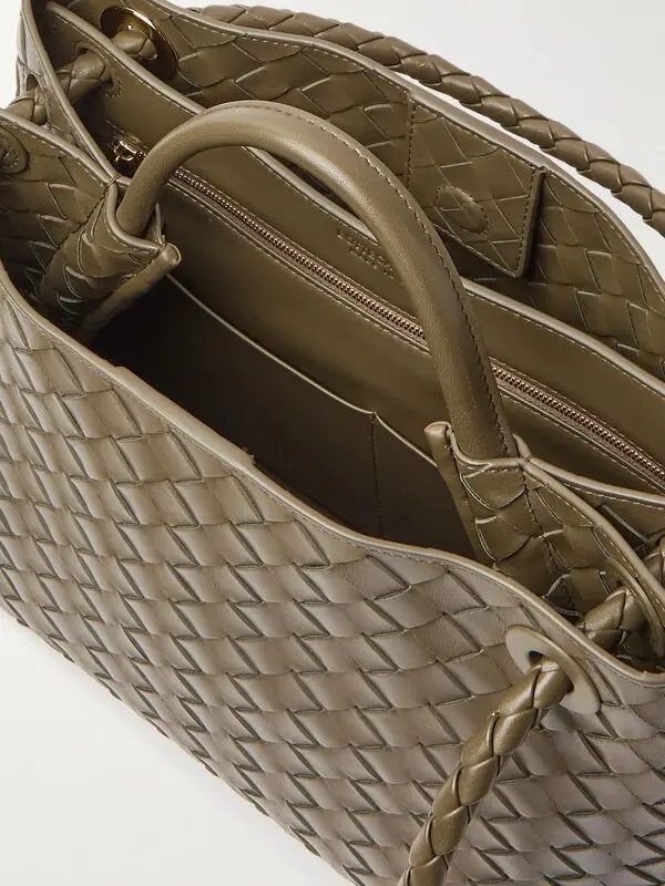 Bottega Veneta Andiamo Medium Intrecciato Leather Tote - Green