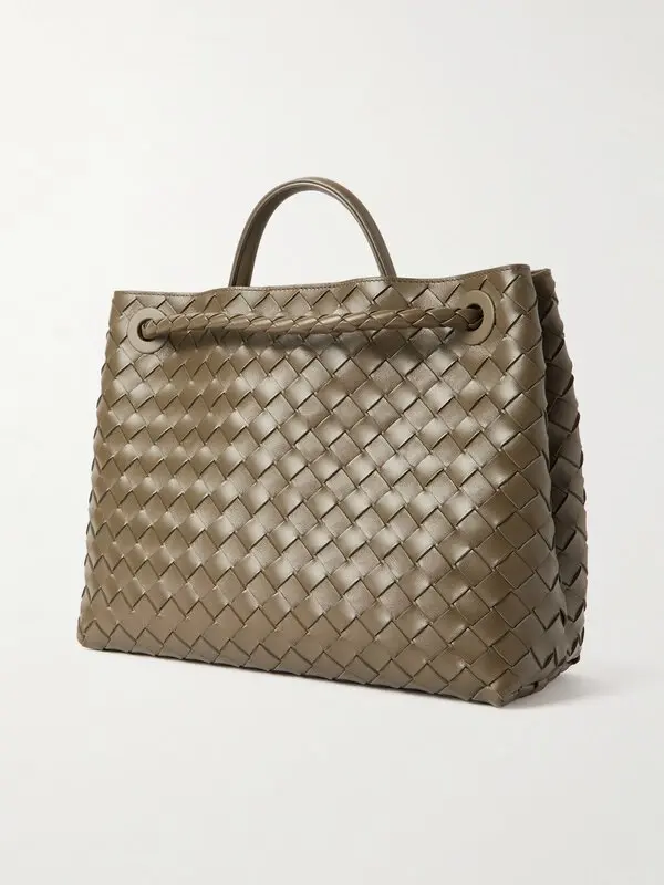 Bottega Veneta Andiamo Medium Intrecciato Leather Tote - Green