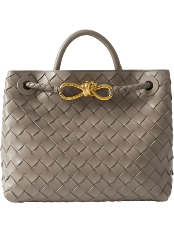 Bottega Veneta Andiamo Small Intrecciato Leather Tote - Gray