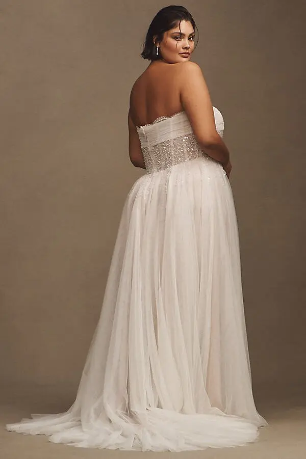 Watters Wtoo Prima Beaded Tulle A-line Gown