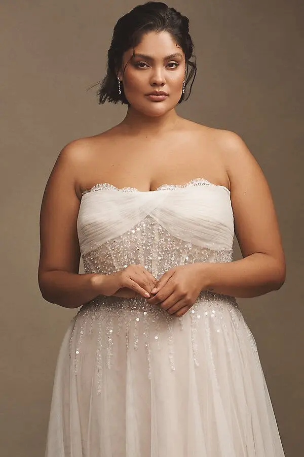 Watters Wtoo Prima Beaded Tulle A-line Gown