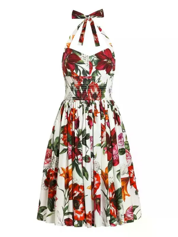 Dolce & Gabbana Floral-print Halterneck Dress
