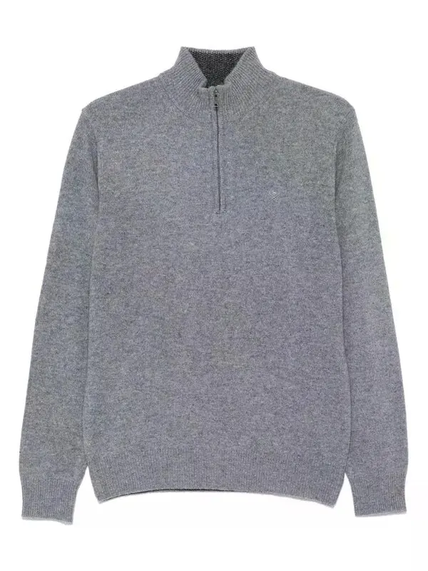 HACKETT Wool Quarter Zip Sweater