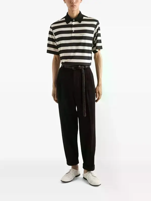 Dolce & Gabbana Striped Polo Shirt - White