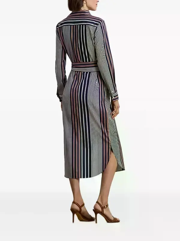 Ralph Lauren Striped Belted Midi Dress