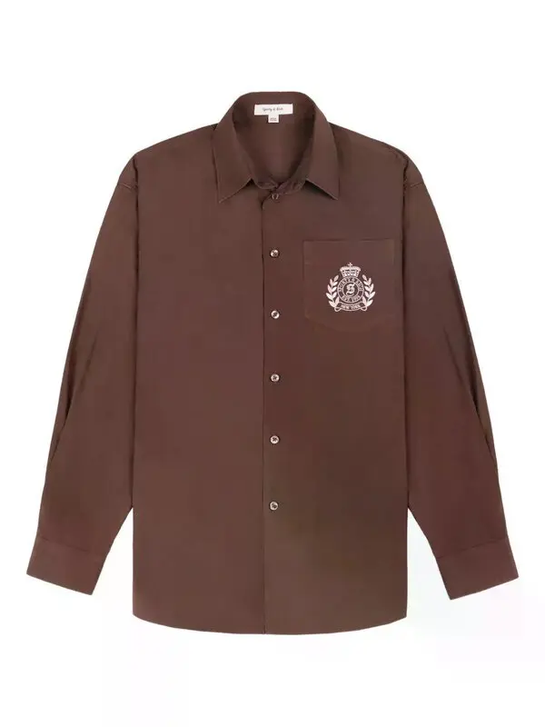 SPORTY & RICH H&w Crest Shirt - Brown