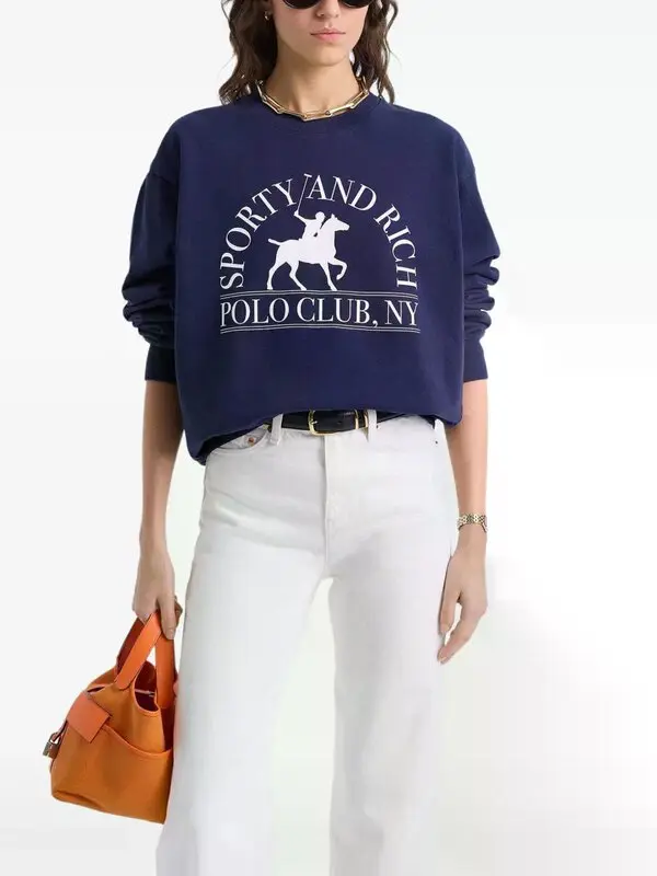 Sporty & Rich Cotton Sweatshirt - Blue