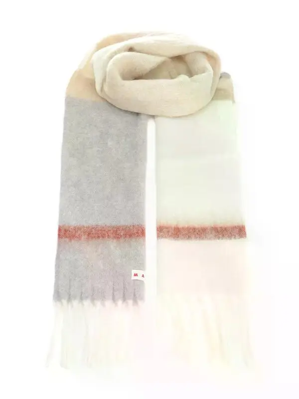 Marni Gradient-striped Wool Scarf - White