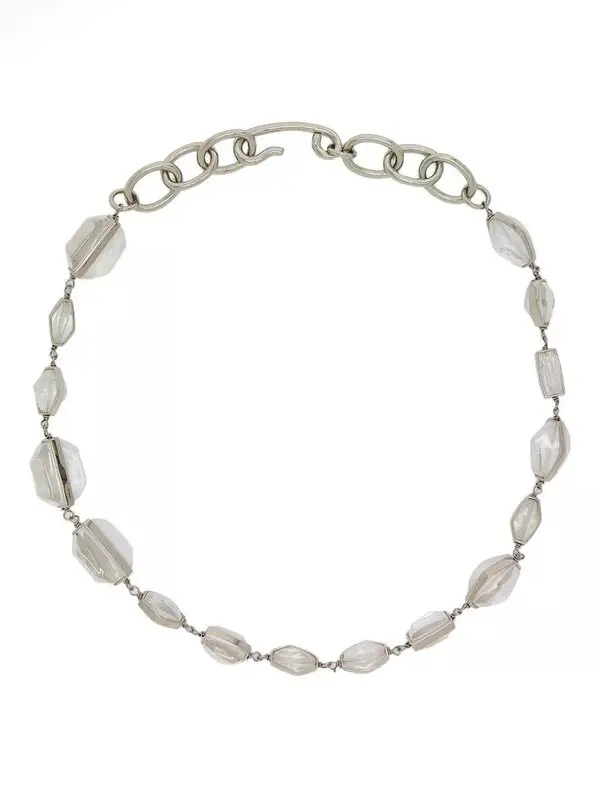 JIL SANDER Stone-embellished Chain Necklace - Silver