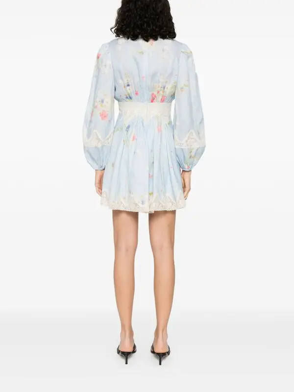 zimmermann lucky lace plunge midi dress Zimmermann LUCKY LACE PLUNGE MIDI DRESS - 4548DSS252CRMBQFLO
