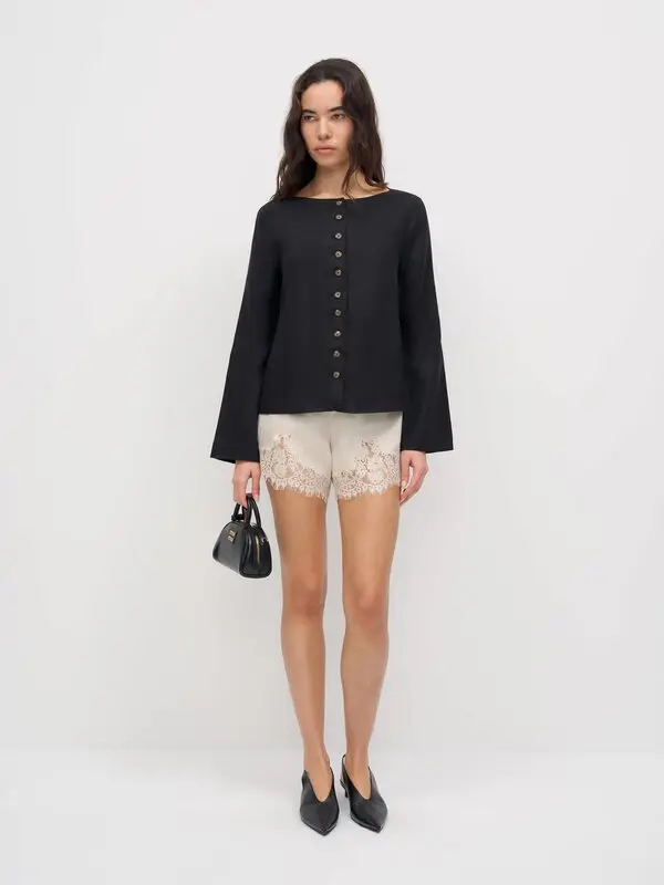 REFORMATION Lucia Linen Jacket - Black