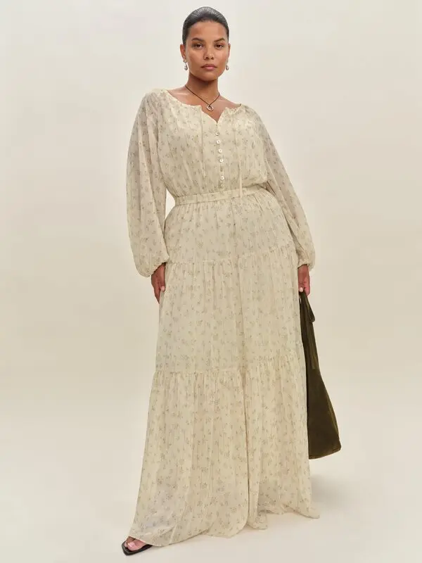 REFORMATION Becca Maxi Dress - Ivory | Editorialist