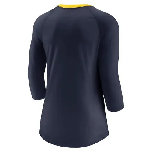 JORDAN BRAND Michigan Wolverines Tri-blend Raglan 3/4 Sleeve Top