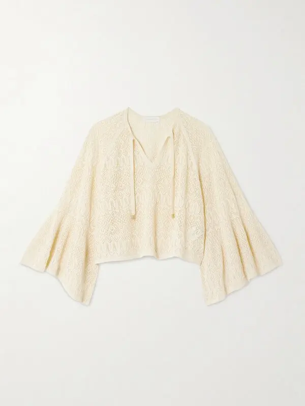 Zimmermann Coco Pointelle-knit Top