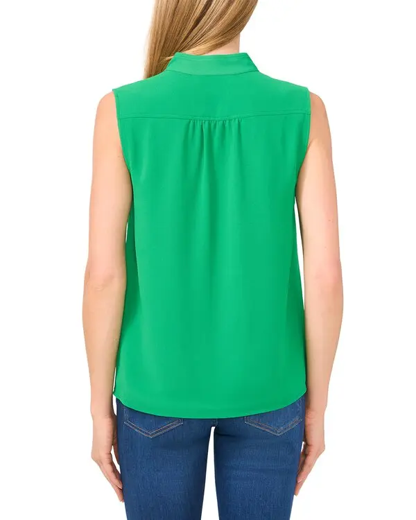 CECE DUPRAZ Stand Collar Sleeveless Blouse