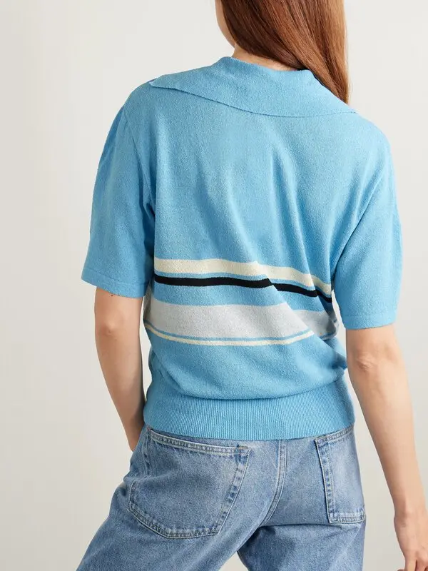 Christopher Esber Striped Knitted Polo Shirt