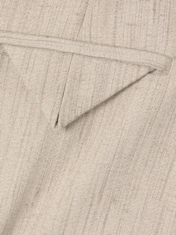 Bottega Veneta Pleated Canvas Tapered Trousers