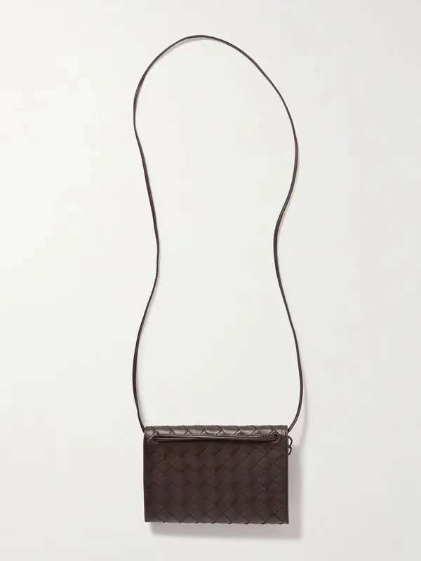 Bottega Veneta Intrecciato Leather Pouch - Brown