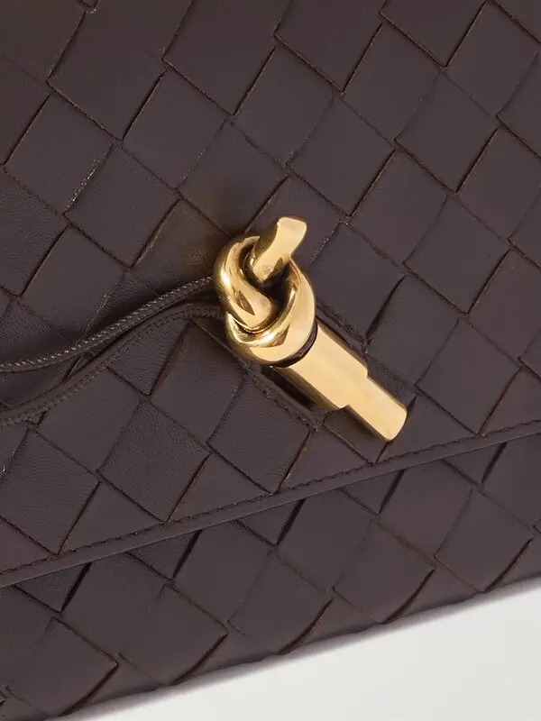 Bottega Veneta Intrecciato Leather Pouch - Brown
