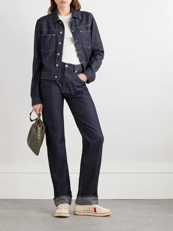Bottega Veneta Intrecciato Suede-trimmed Denim Jacket