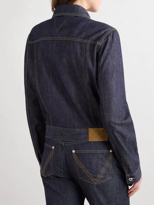 Bottega Veneta Intrecciato Suede-trimmed Denim Jacket