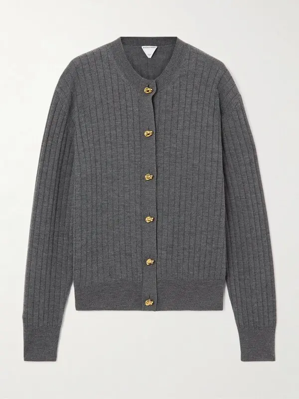 Bottega Veneta Ribbed Wool Cardigan