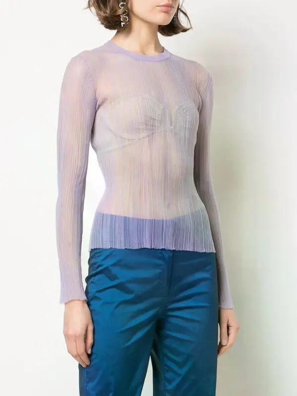 Opening Ceremony Sheer Ribbed Top