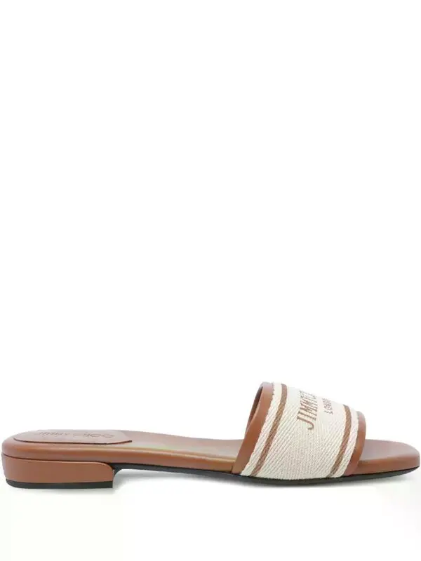 JIMMY CHOO Joa Flat Sandals - Neutrals