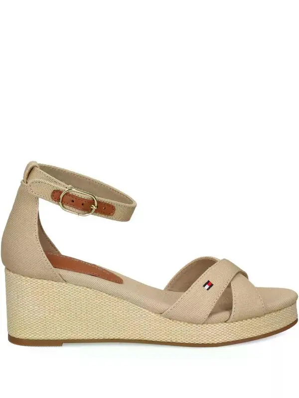 Tommy Hilfiger 60mm Canvas Cross-strap Wedge Espadrilles