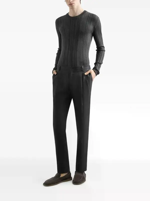 Dolce & Gabbana Ribbed Silk Jumper - Grey