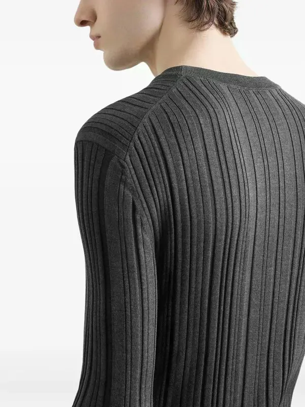 Dolce & Gabbana Ribbed Silk Jumper - Grey