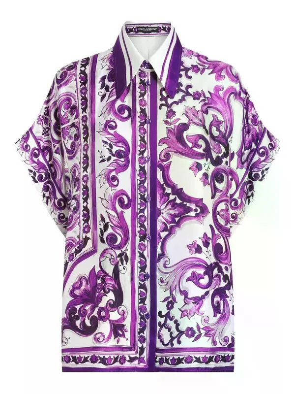Dolce & Gabbana Maiolica-print Shirt - Purple