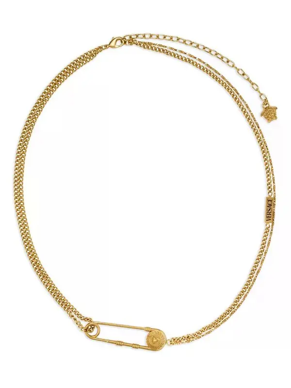 Versace Logo-engraved Necklace - Gold