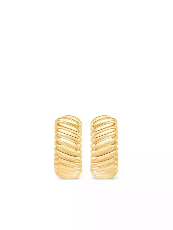 DOWER & HALL Large Twist Hoop Earrings - Gold