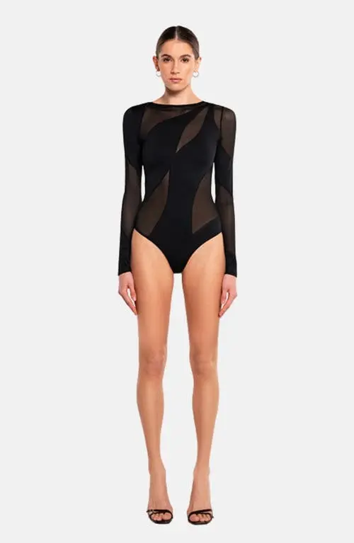 OW Spiral Bodysuit With Mesh Details