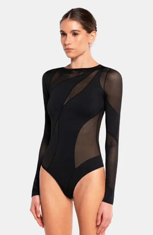 OW Spiral Bodysuit With Mesh Details