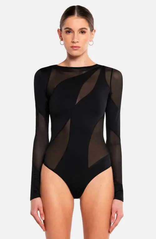 OW Spiral Bodysuit With Mesh Details