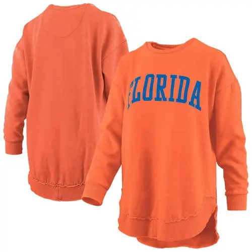 PRESSBOX Florida Gators Melange Poncho Fleece Pullover Sweatshirt - Orange