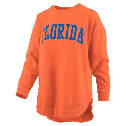 PRESSBOX Florida Gators Melange Poncho Fleece Pullover Sweatshirt - Orange
