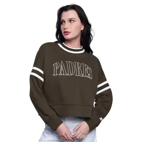 STARTER San Diego Padres Cropped Pullover Sweatshirt