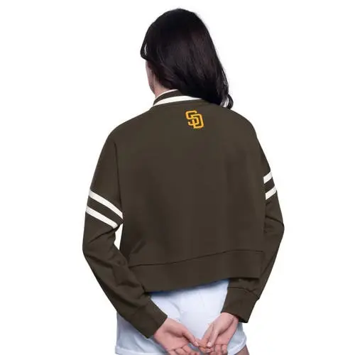 STARTER San Diego Padres Cropped Pullover Sweatshirt